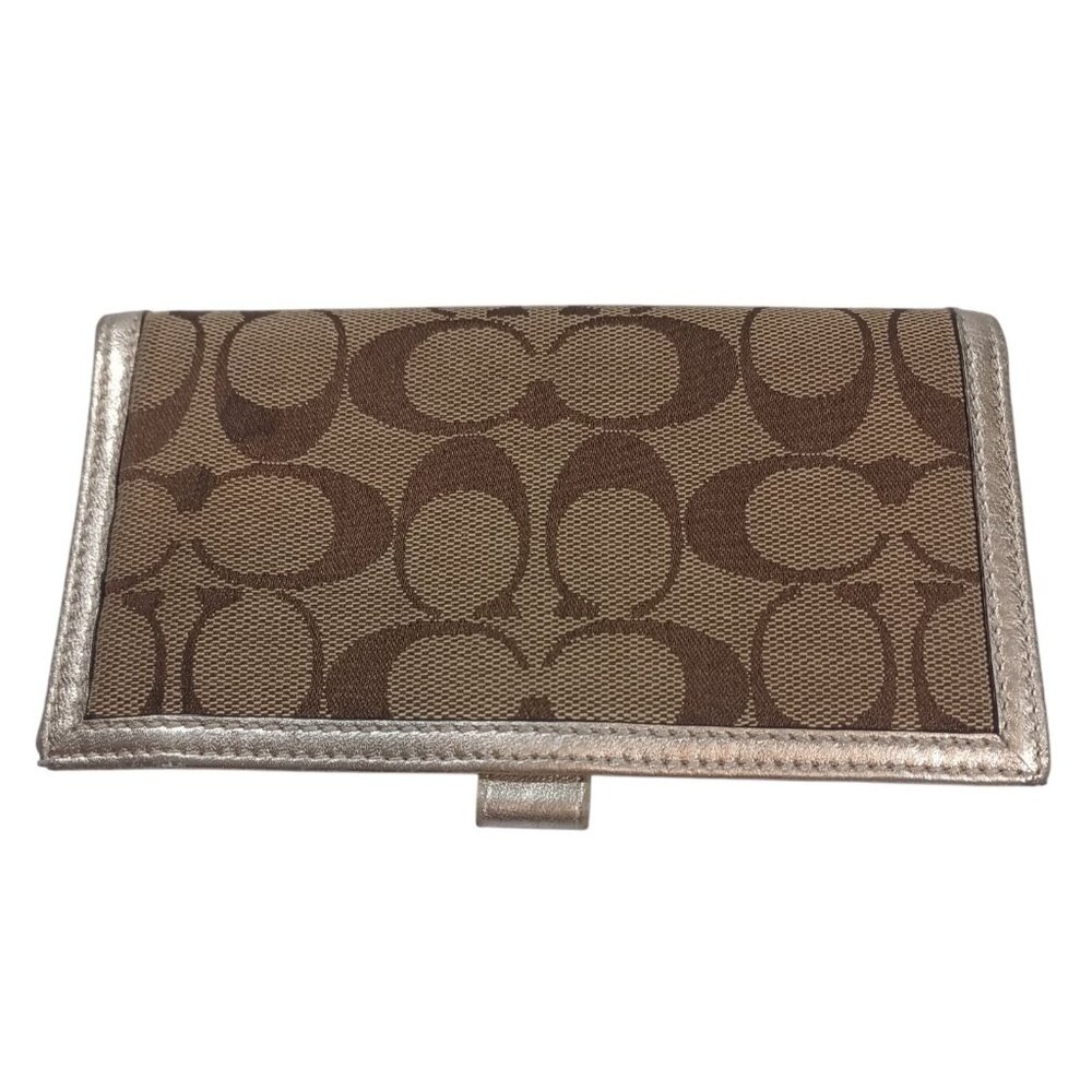 Coach Signature Monogram Logo Checkbook Holder Cover … - Gem